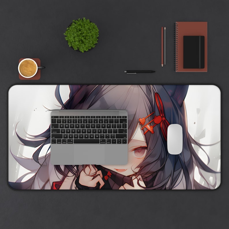 Yandere Cat Girl Desk Mat Anime Mouse Pad - Etsy