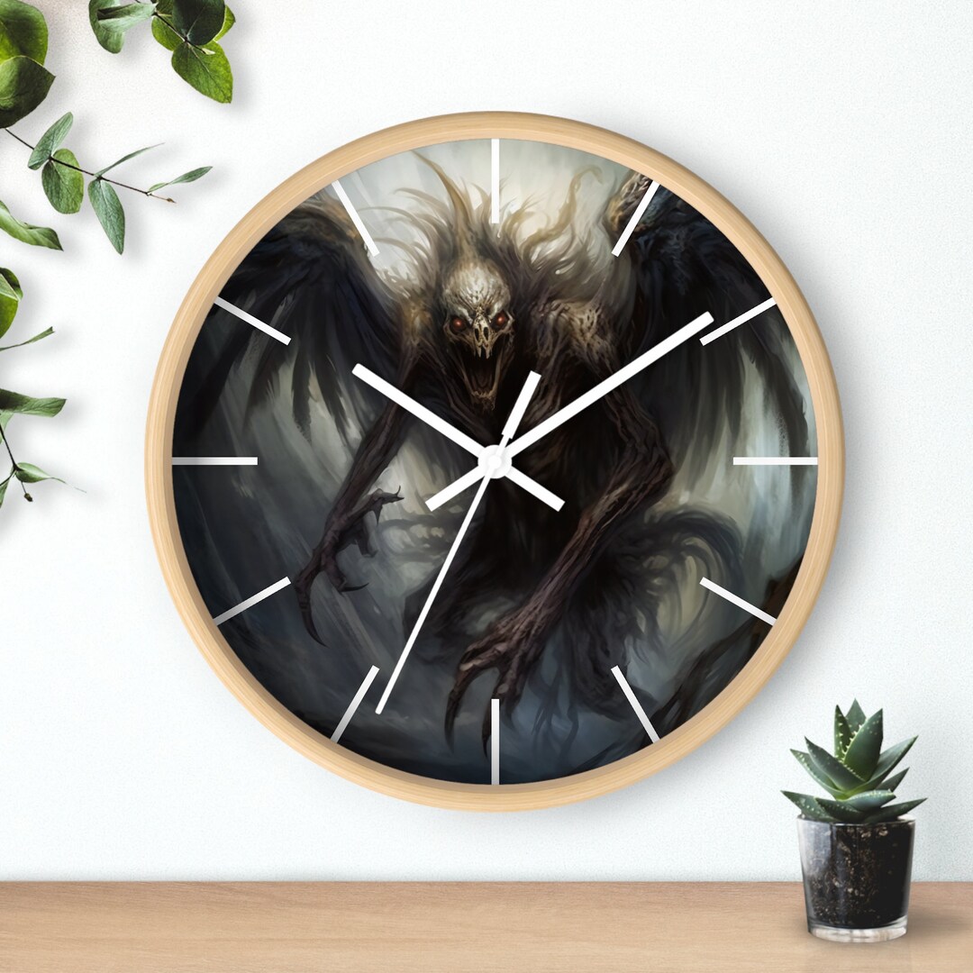 Seraphim Clock Demon Wall Clock - Etsy