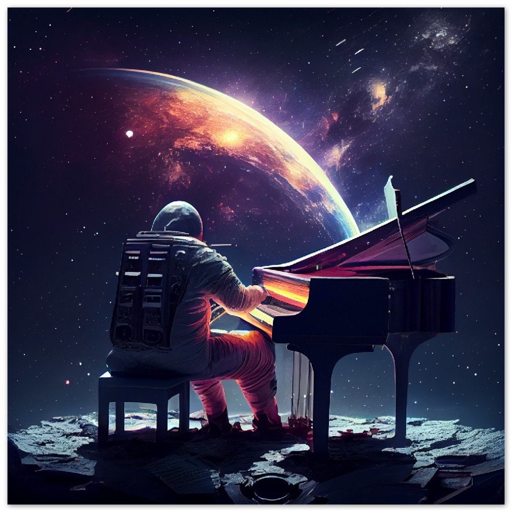 Piano in Space V3 Aluminum Wall Art - Etsy