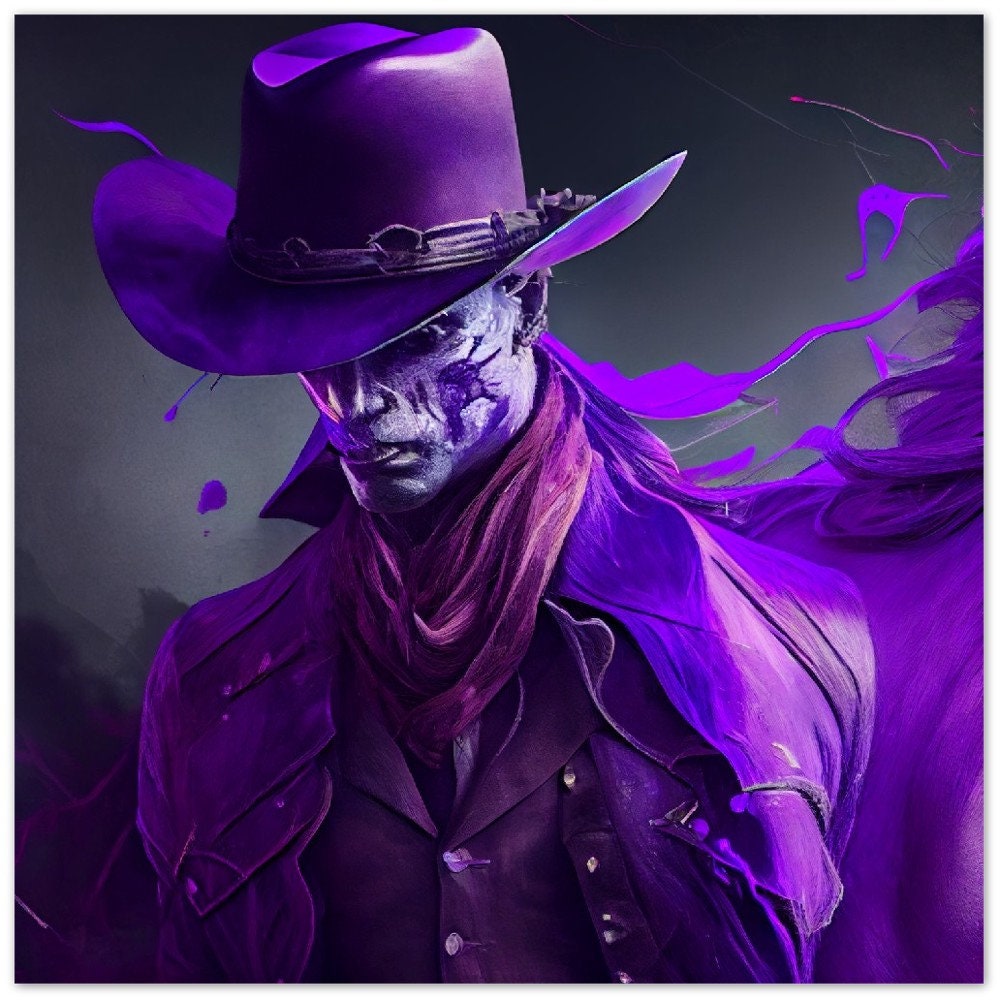 Purple Cowboy V2 Aluminum Wall Art - Etsy