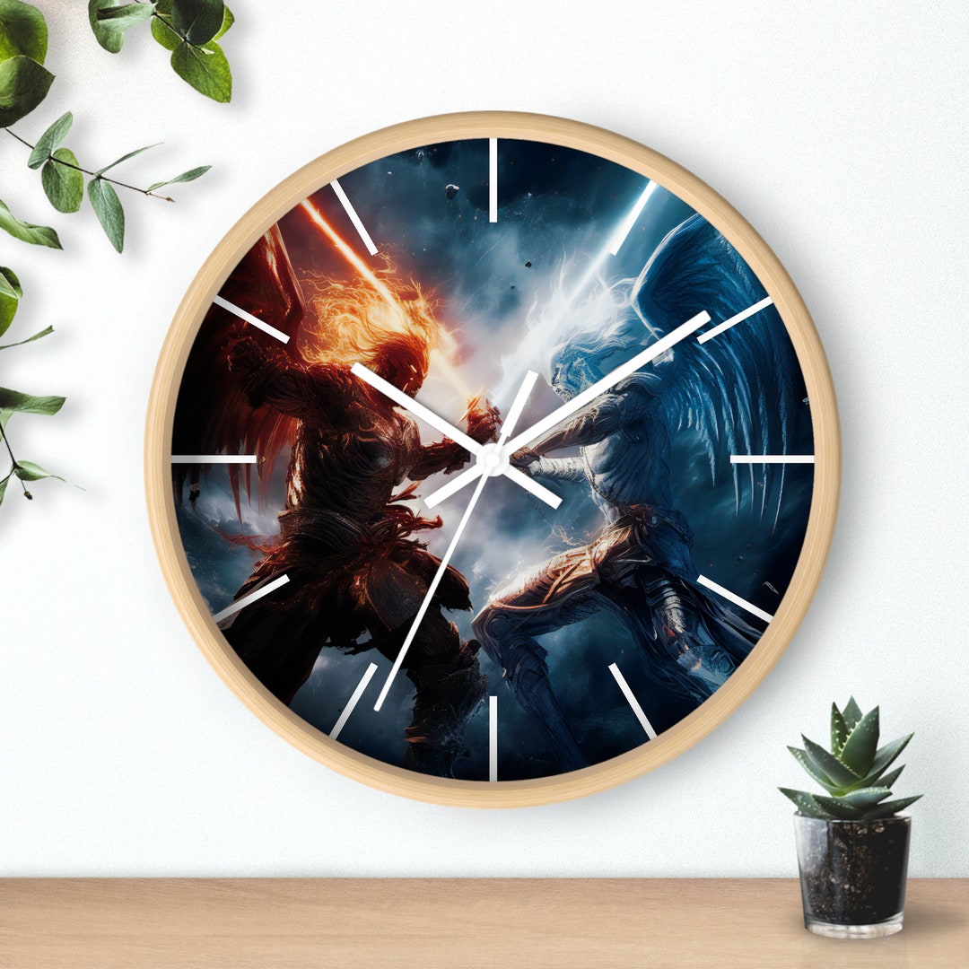 Angels and Demons Clock Fantasy Wall Clock Anime Clock - Etsy
