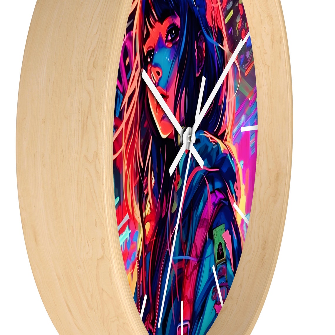 Neon Anime Girl Clock Anime Wall Clock - Etsy