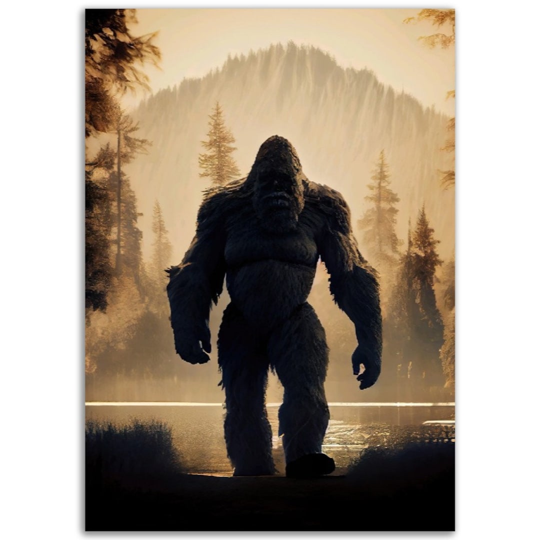 Bigfoot Poster Sasquatch Poster 33x46 Large Wall Art Cabin Decoration ...