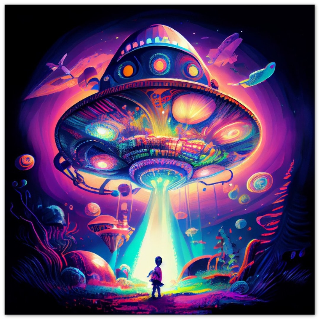 Trippy Alien Metal Wall Art Trippy Alien Psychedelic Art Trippy Wall Art Surreal Art Wall Art ...