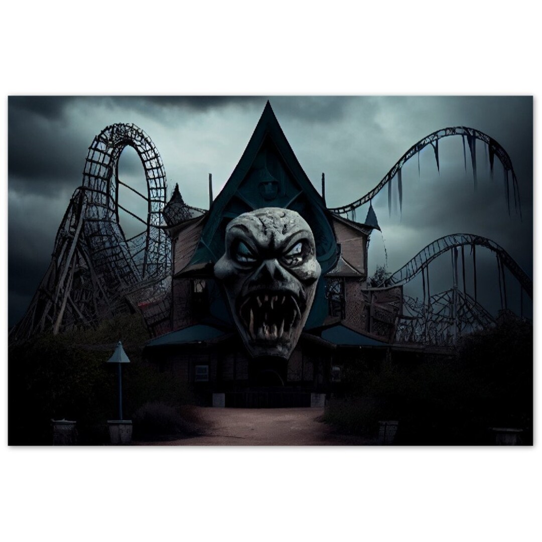Haunted Amusement Park Creepy Cute Poster Haunted Mansion Art Boho ...