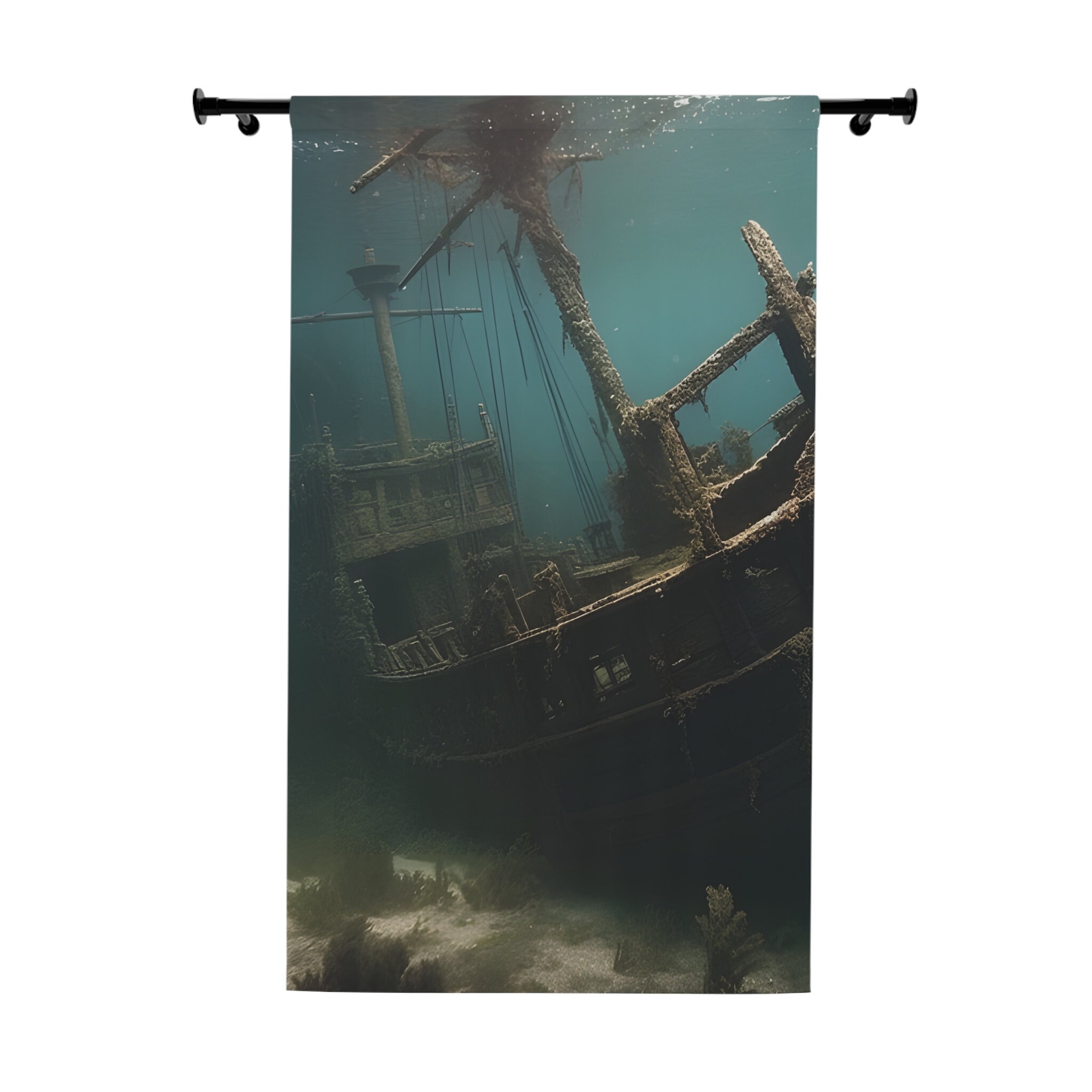 Sunken Pirate Ship Designer Window Curtain - Etsy