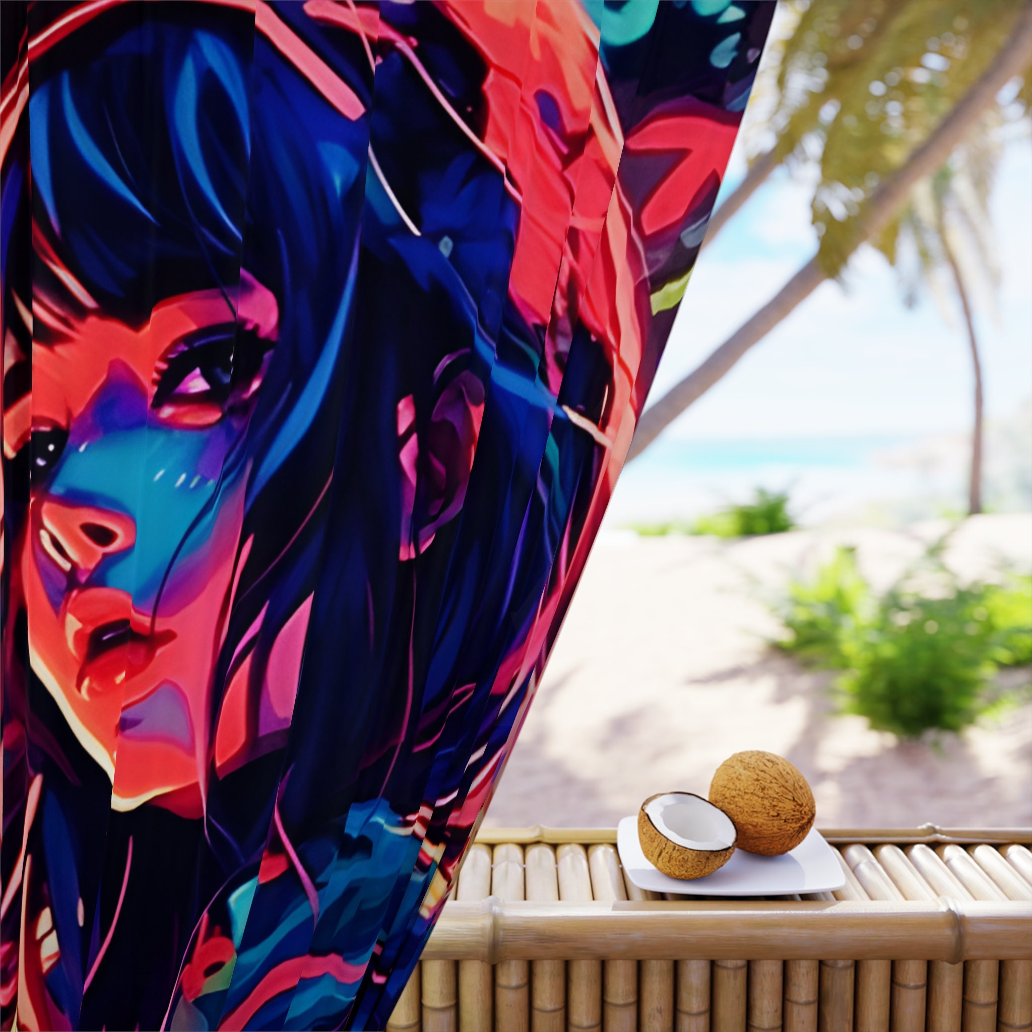 Neon Anime Girl Blackout Window Curtain Anime Window Curtain - Etsy