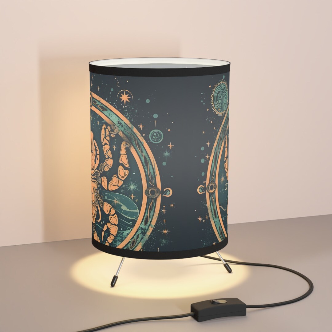 Cancer Tripod Lamp USCA Plug Astrological Lamp Cancer Zodiac - Etsy