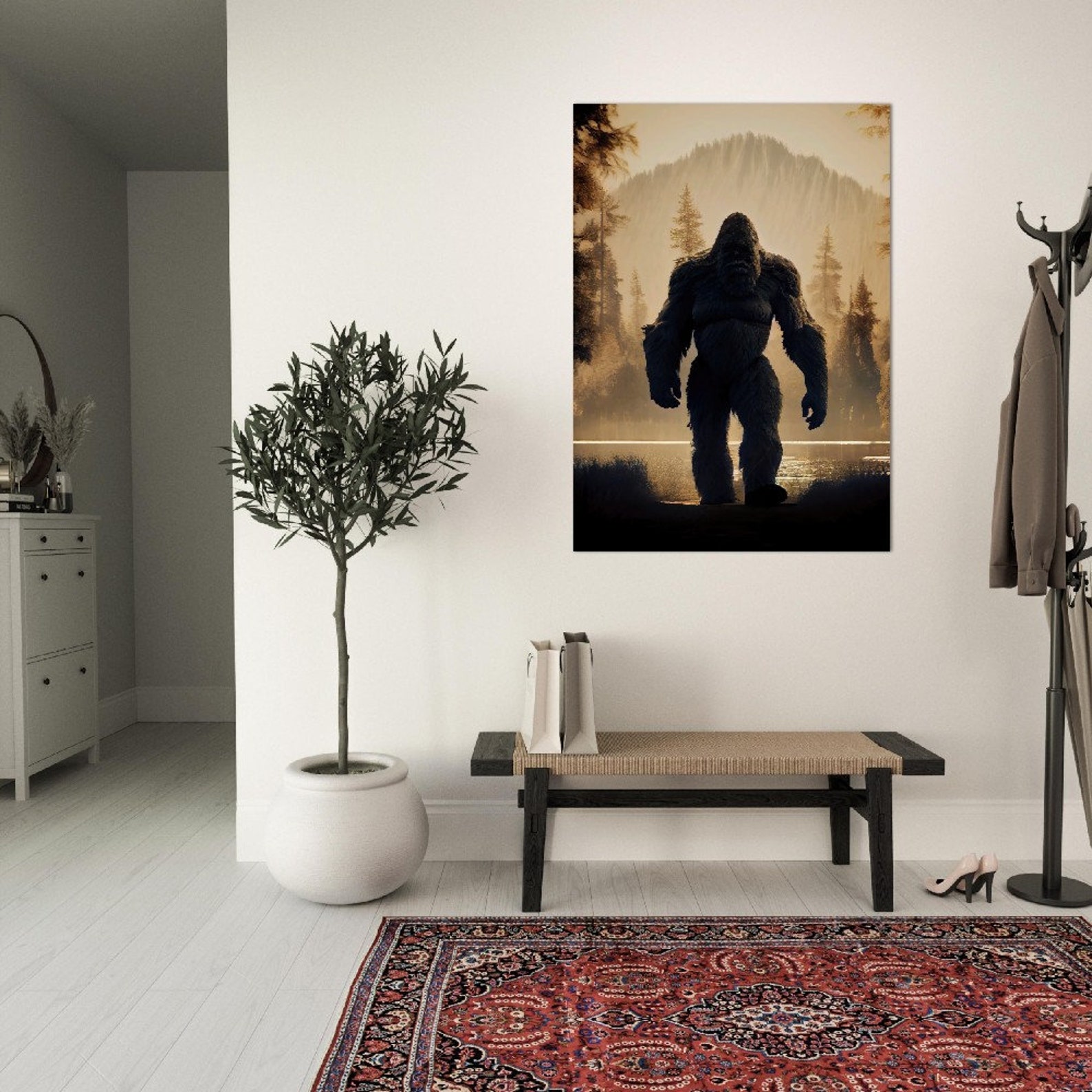 Bigfoot Poster Sasquatch Poster 33x46 Large Wall Art Cabin Decoration ...