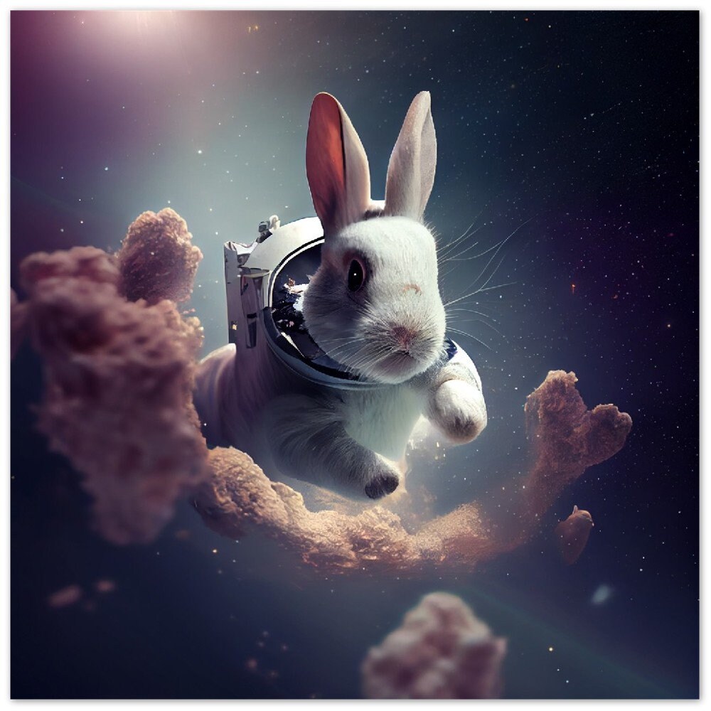 Bunny Rabbit in Space V3 Aluminum Wall Art - Etsy