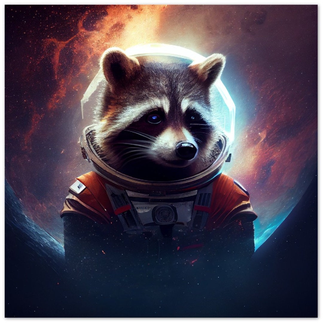 Raccoon in Space V3 Aluminum Wall Art - Etsy