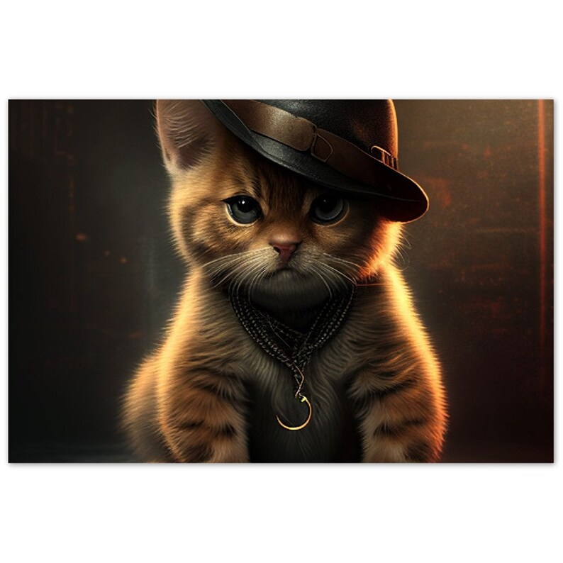 Gangster Kitty V1 Aluminum Wall Print - Etsy