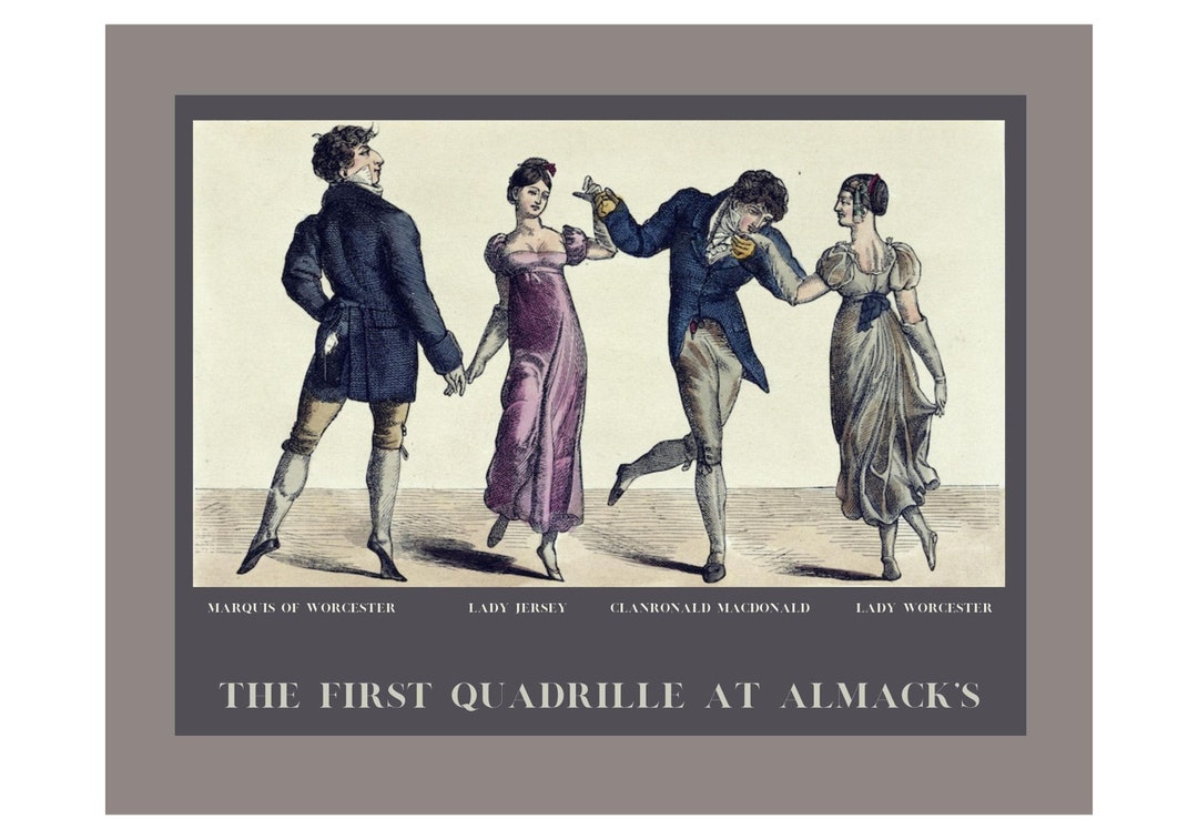 Dancing Print Vintage, 1800s Art Print British, Antique Painting ...