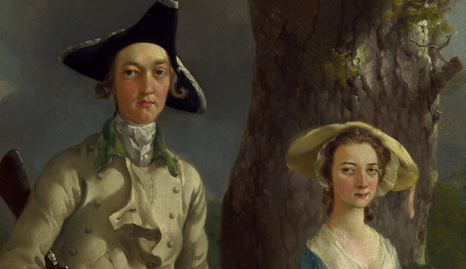 Antique Print of Man Woman and Dog, 1700s Oil Portrait, Vintage Poster ...