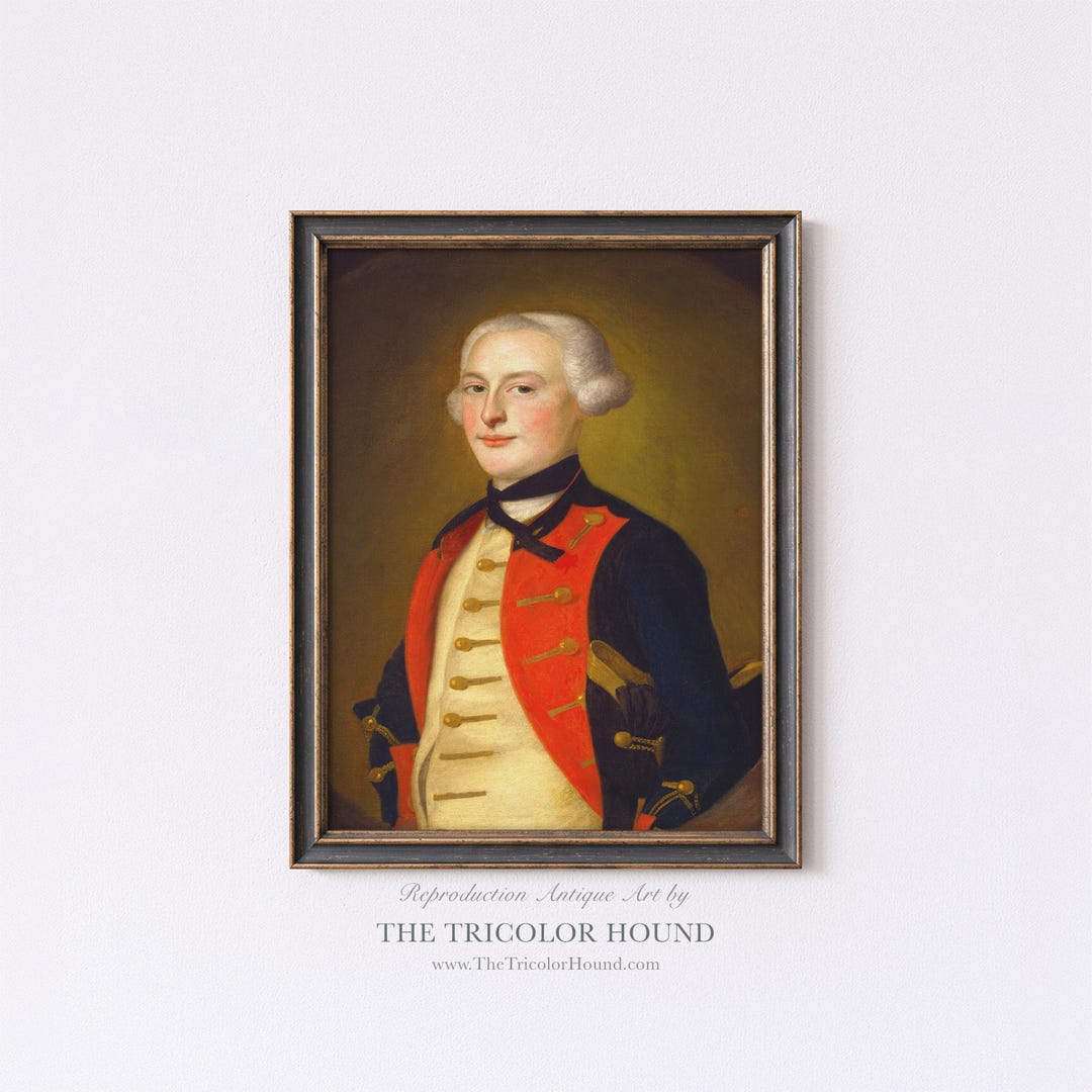 18th Century Military Officer Portrait – Colonial Era Gentleman ...