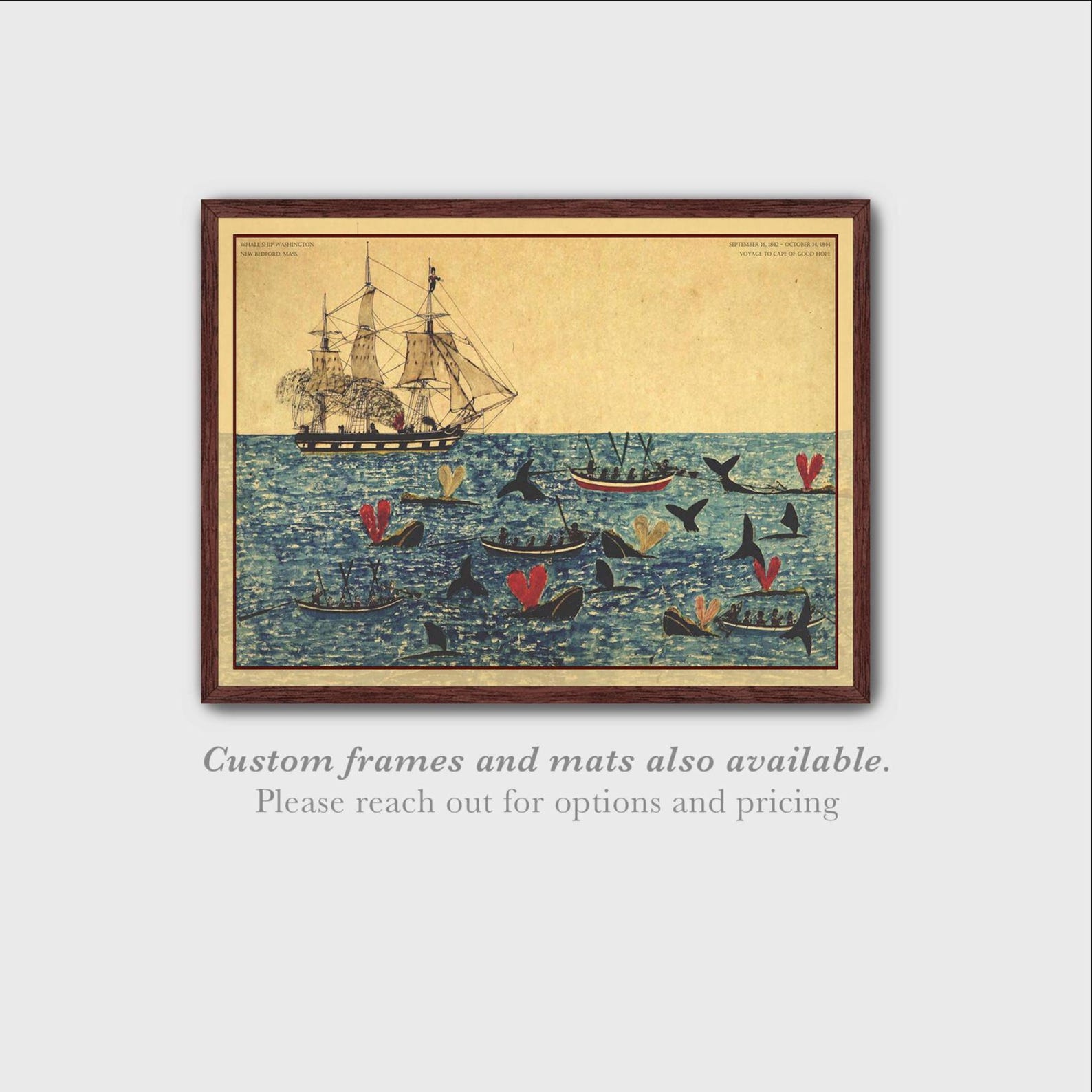 Whale Chase Print | 19th Century Nautical Scene Art - Etsy