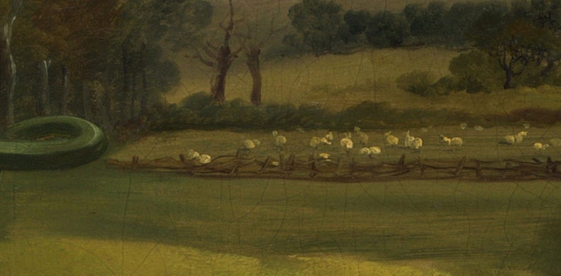 Antique Print of Man Woman and Dog, 1700s Oil Portrait, Vintage Poster ...