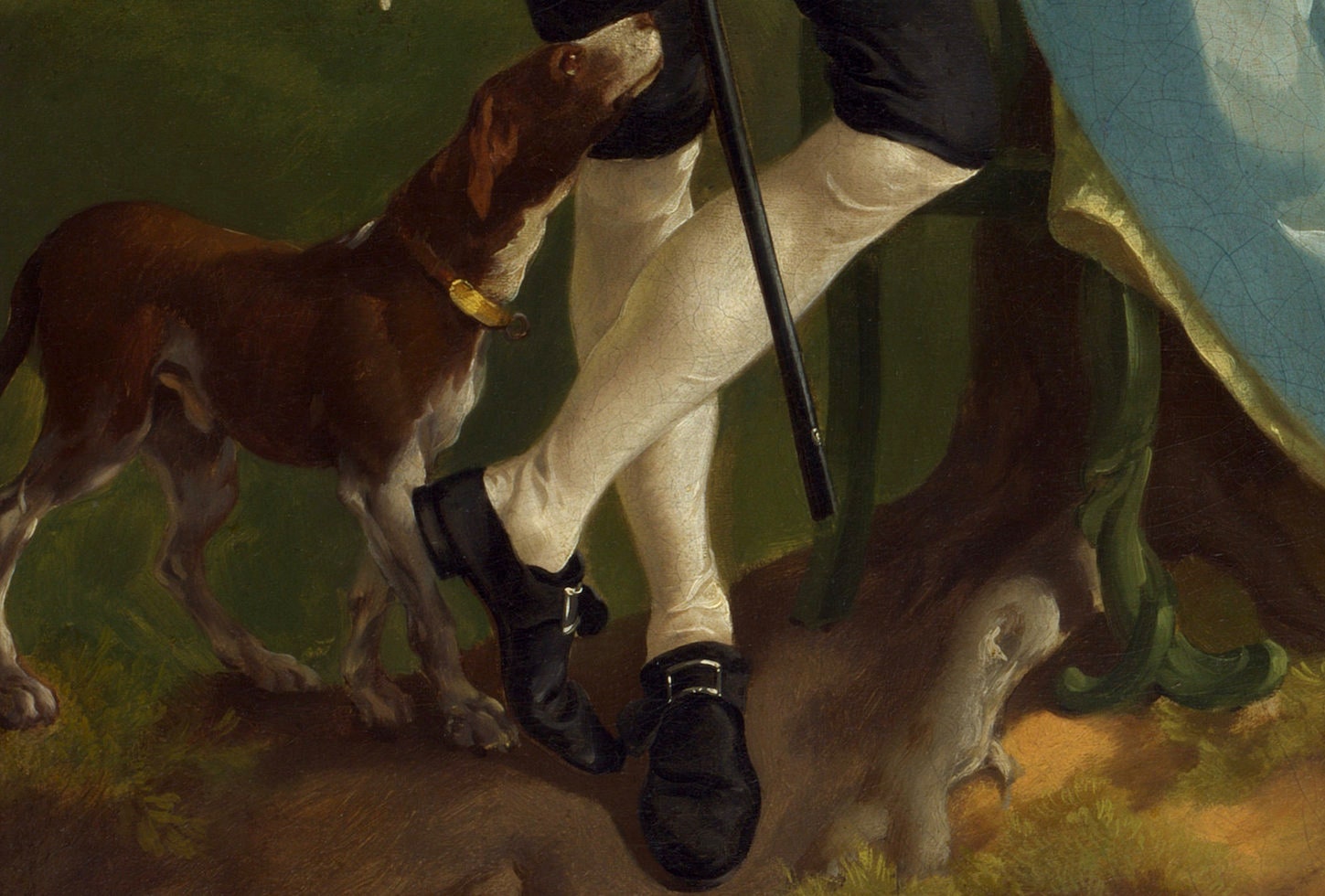 Antique Print of Man Woman and Dog, 1700s Oil Portrait, Vintage Poster ...