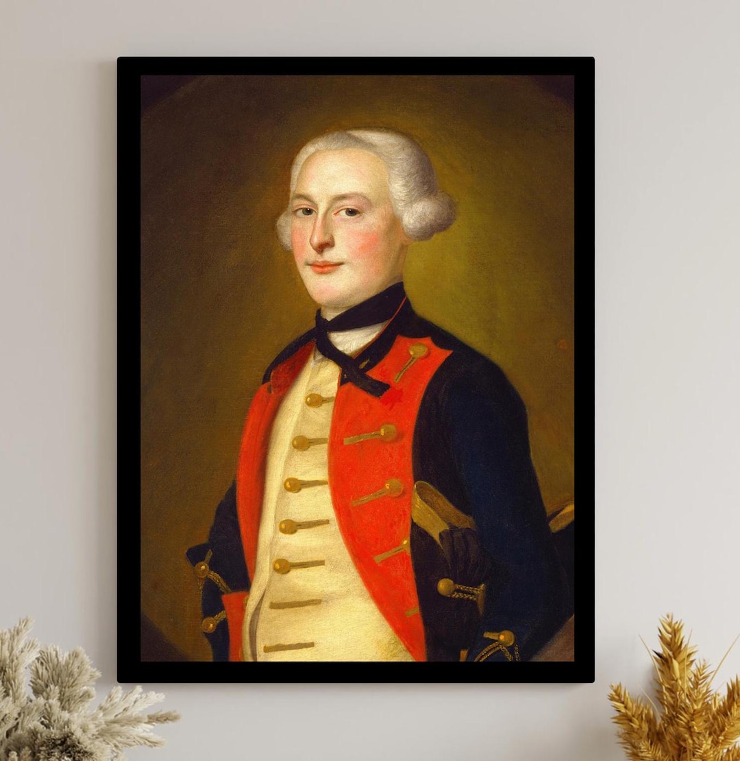 1700s Painting of Soldier | Colonial Art Print | Antique Wall Decor - Etsy