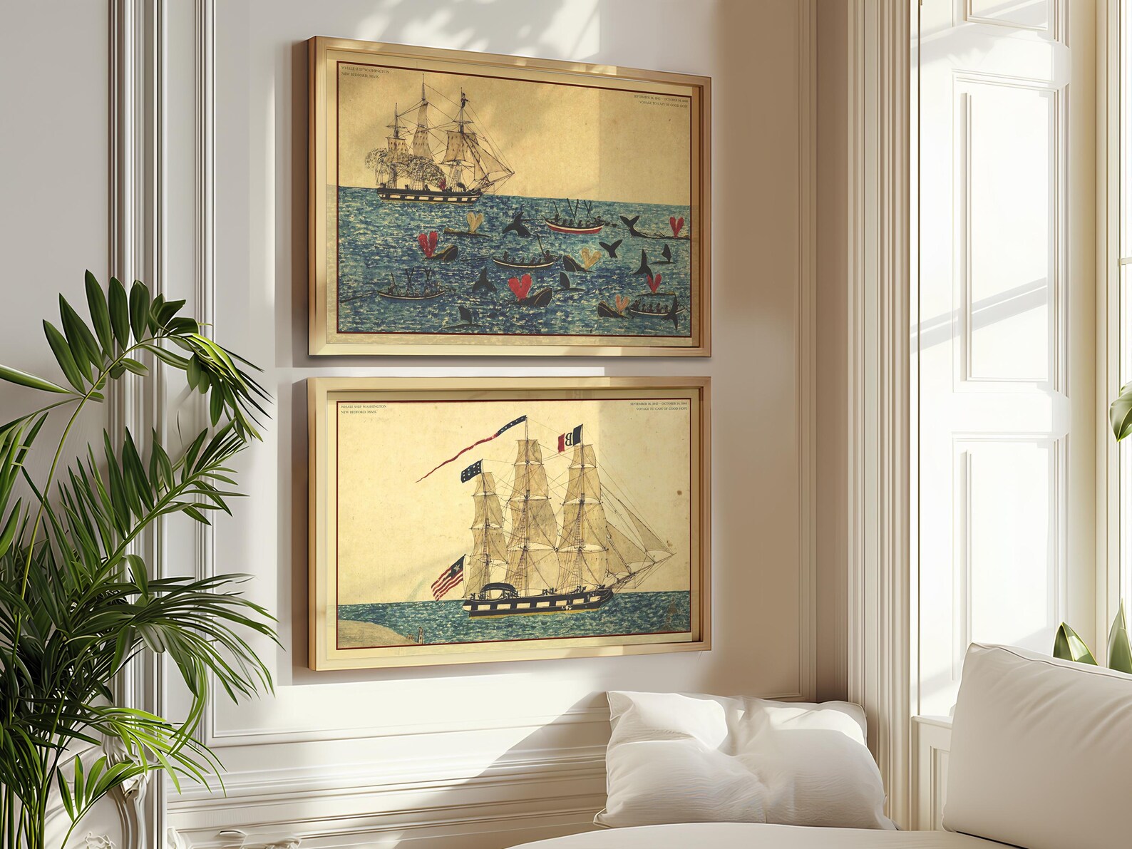 Whale Chase Print | 19th Century Nautical Scene Art - Etsy