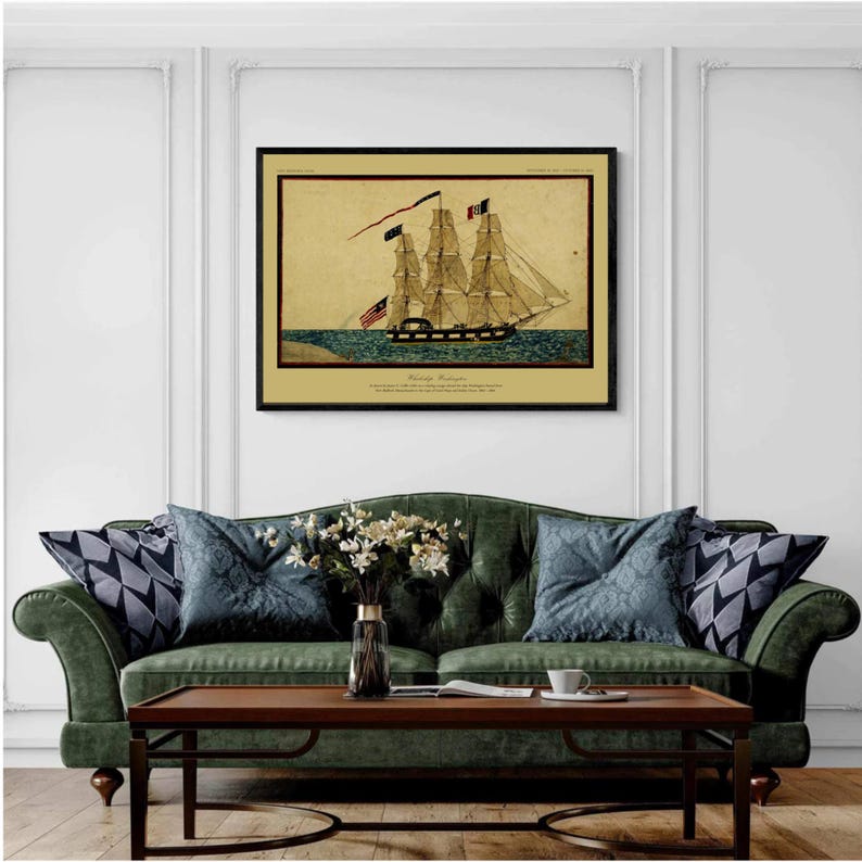 Whaleship Illustration | Vintage Maritime Art | Ship Painting Digital ...