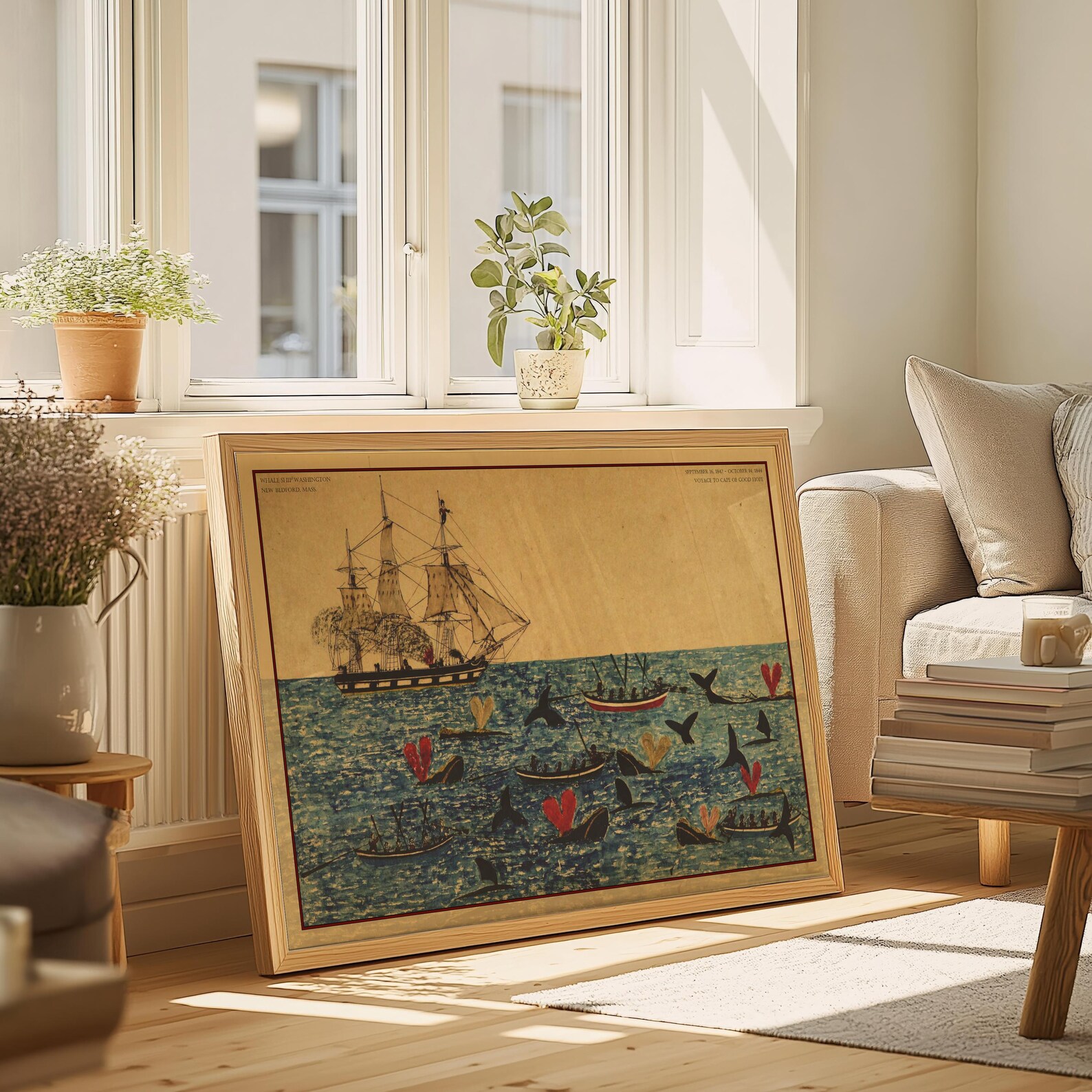 Whale Chase Print | 19th Century Nautical Scene Art - Etsy