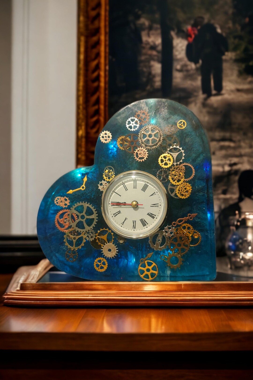 Sea Effect Resin Clock: Steampunk Gear Light-up Decor - Etsy