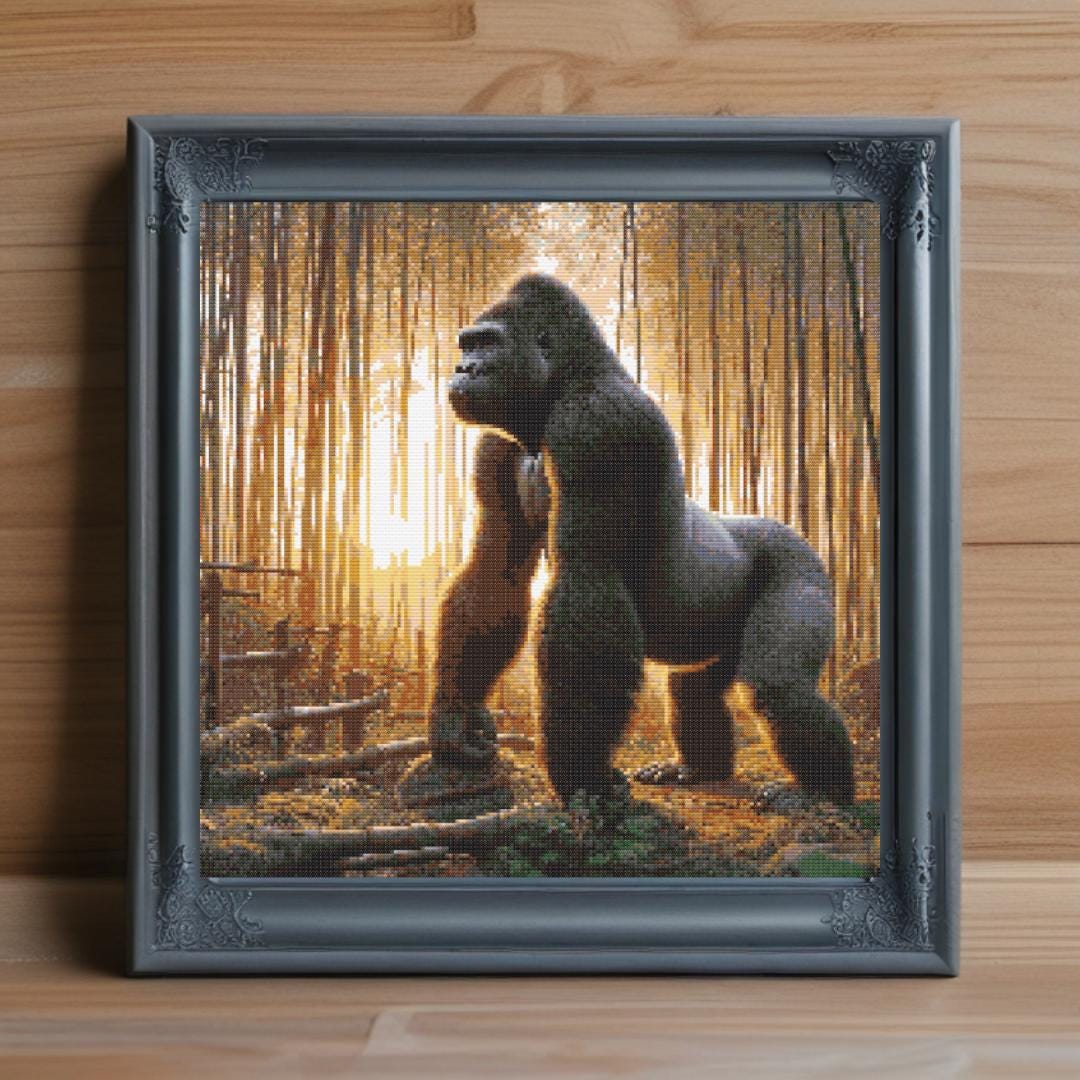 Gorilla Cross Stitch Pattern PDF, Jungle Animal Needlepoint, Wildlife ...