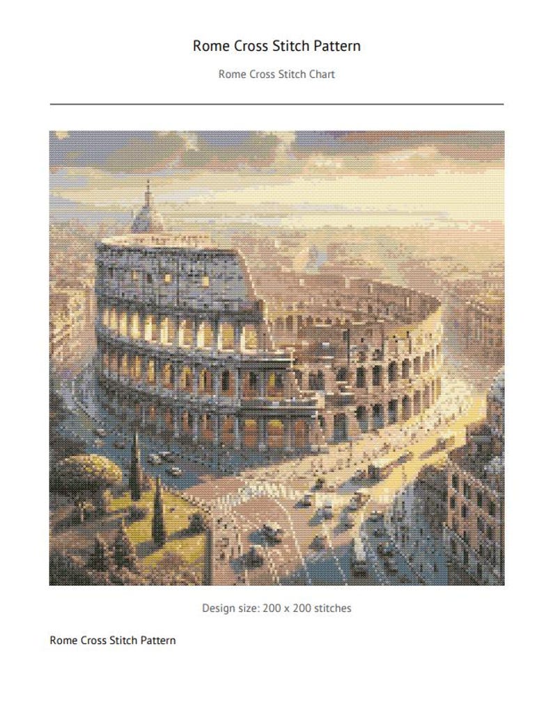 Rome Colosseum Cross Stitch Pattern, Italian Cityscape (PDF Pattern) - Etsy
