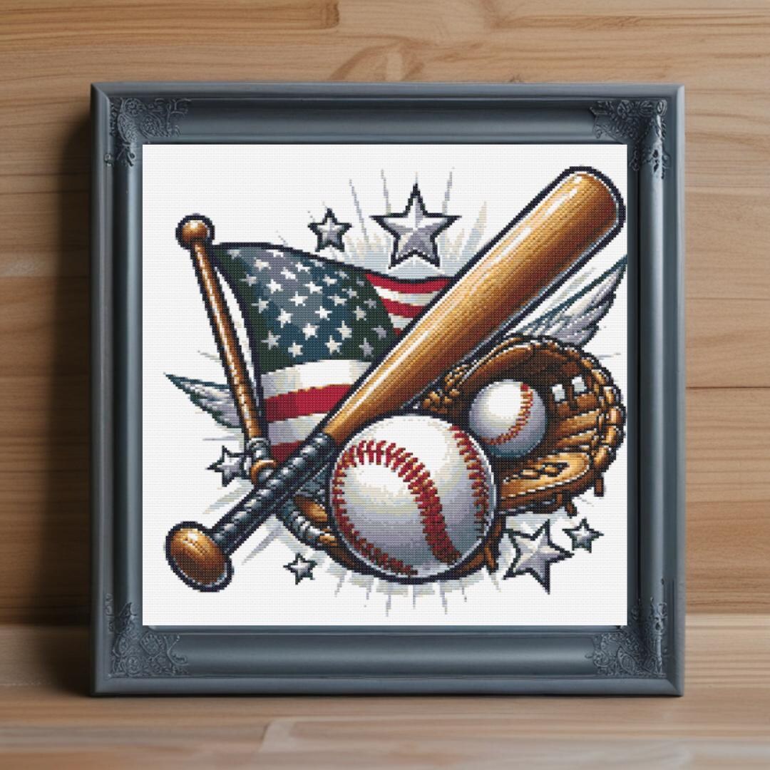 Baseball Cross Stitch Pattern, Sports Embroidery Chart (PDF Download ...