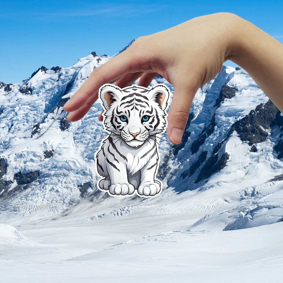 Snow Tiger Sticker Tiger Sticker Tiger Vinyl Sticker Snow - Etsy