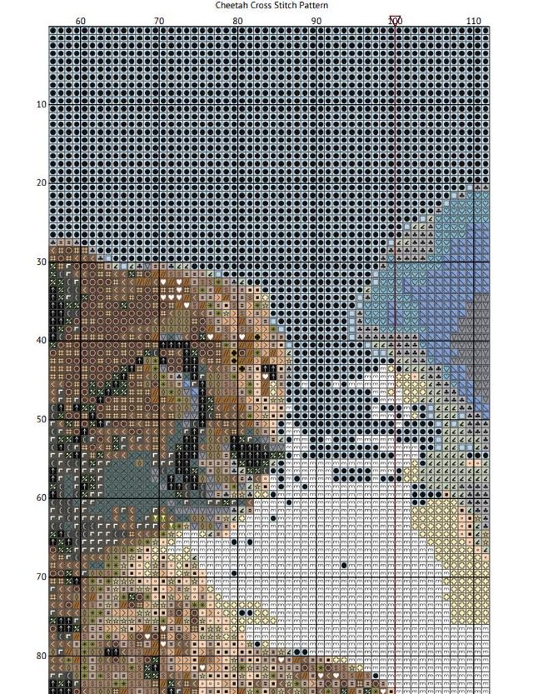 Cheetah Cross Stitch Pattern, Wild Cat Embroidery (PDF Digital Download ...