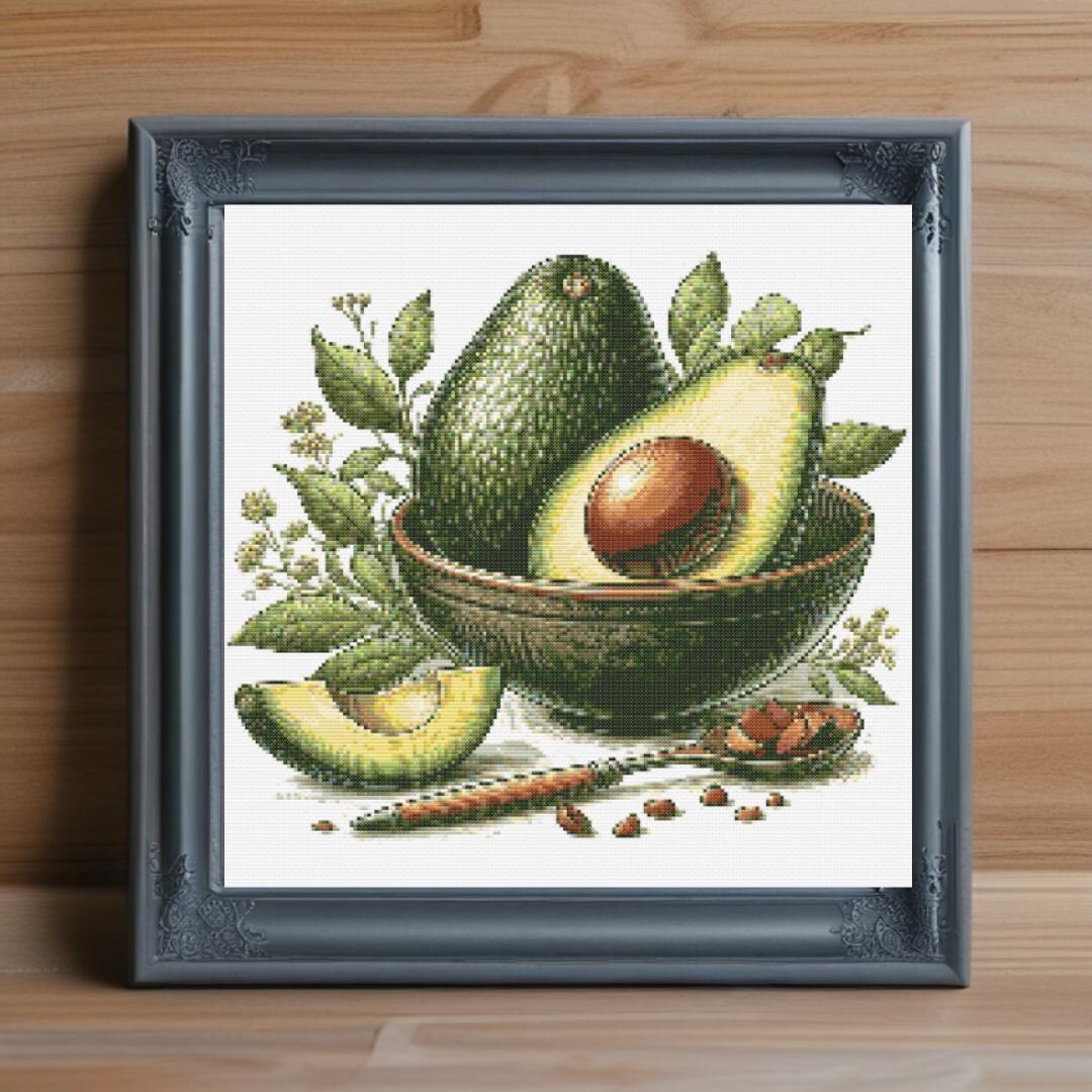 Avocado Cross Stitch Pattern, Fruit Embroidery (PDF Pattern) - Etsy