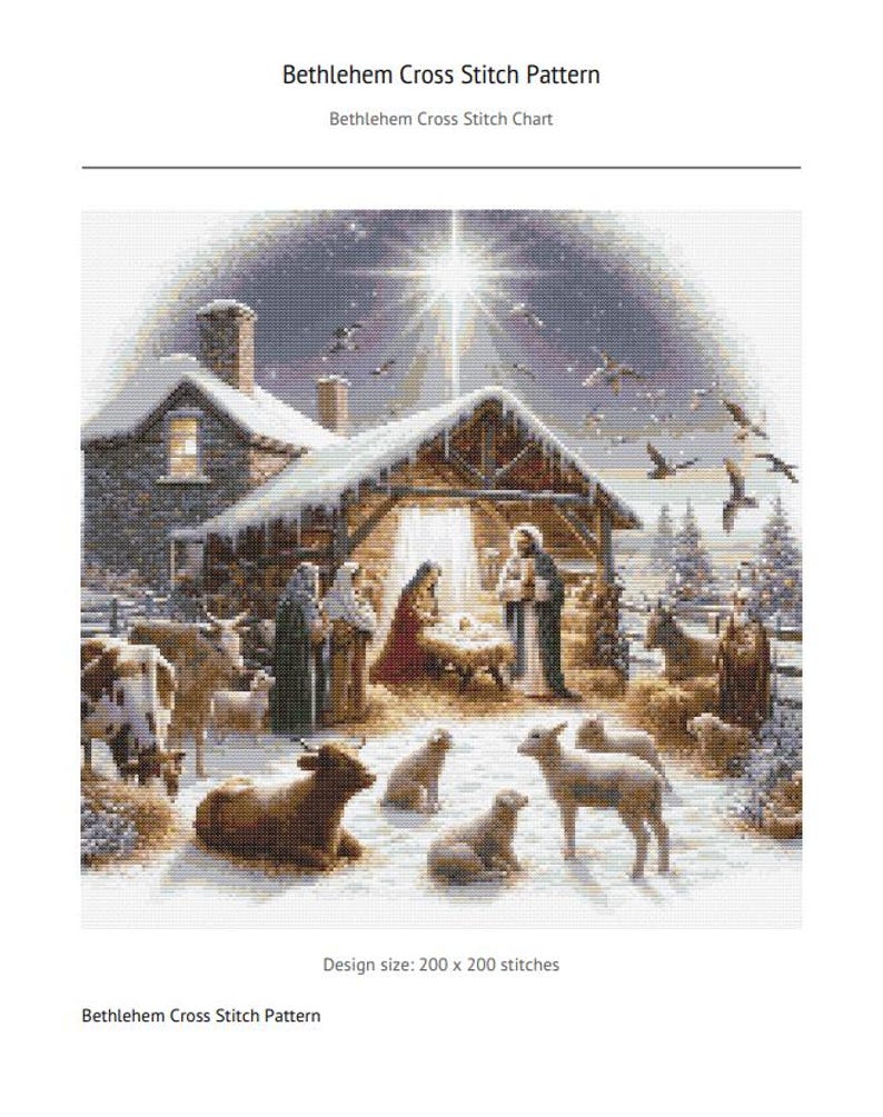 Bethlehem Nativity Scene Cross Stitch Pattern (PDF) - Etsy