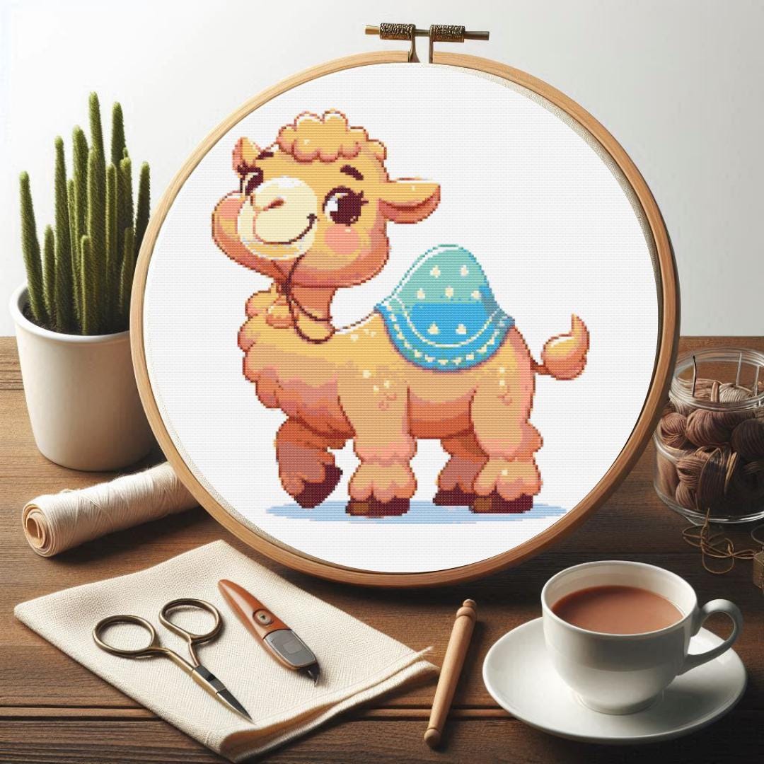 Camel Cross Stitch Pattern PDF, DIY Camel Cross Stitch Kit, PDF ...