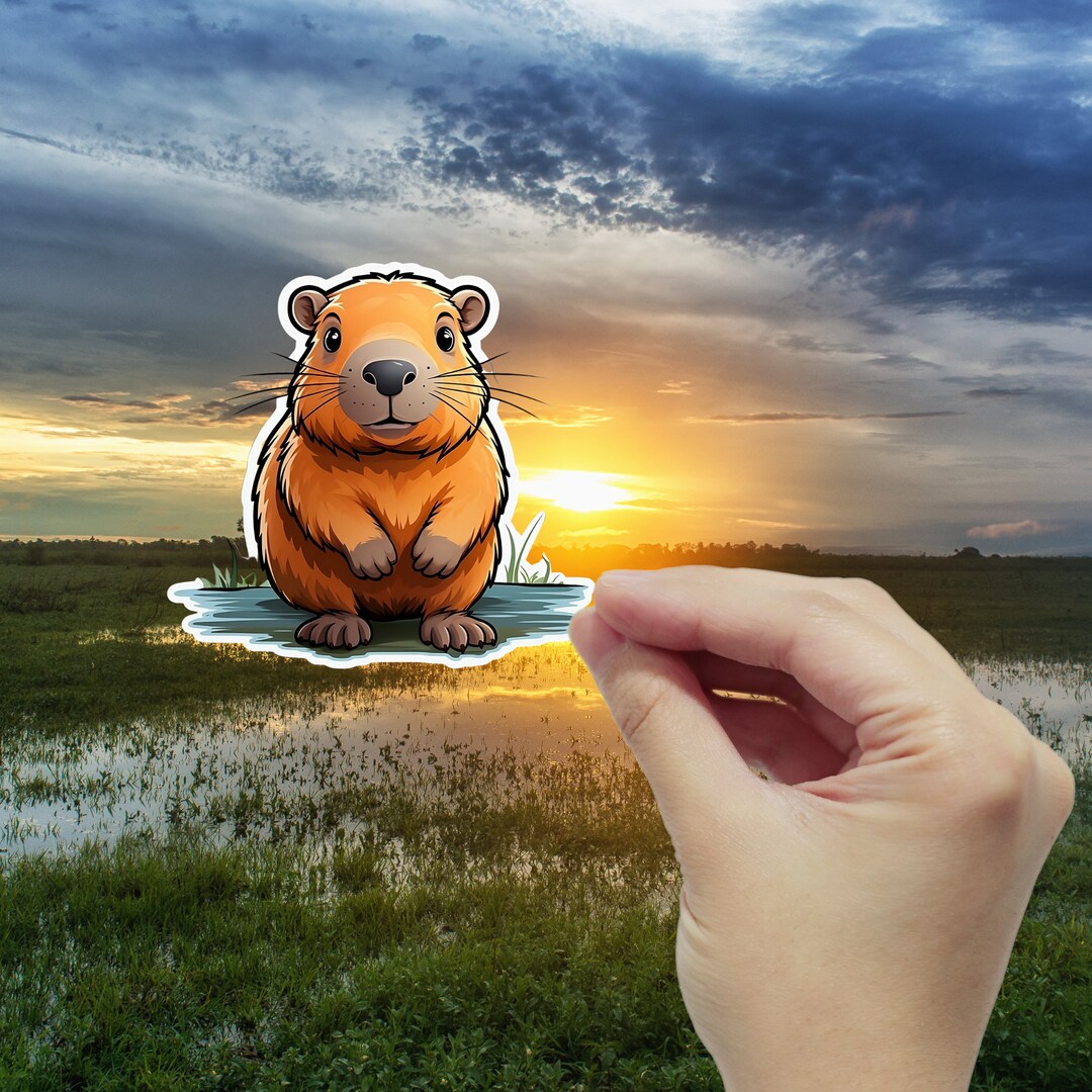 Capybara Sticker Cute Capybara Sticker I Love Capybaras - Etsy