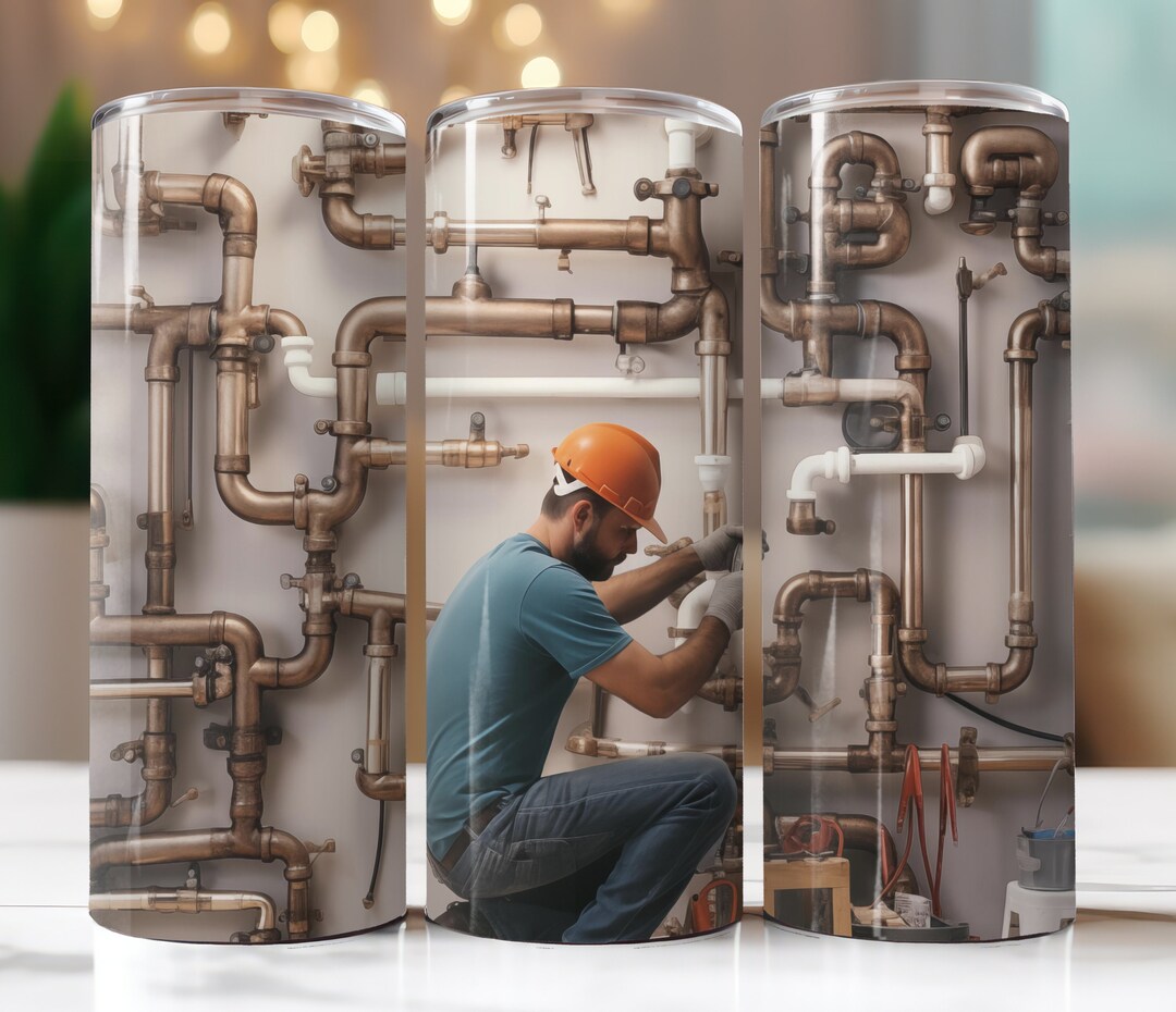 Plumber Tumbler PNG Wrap, Plumbing Piping Design (digital Download) - Etsy