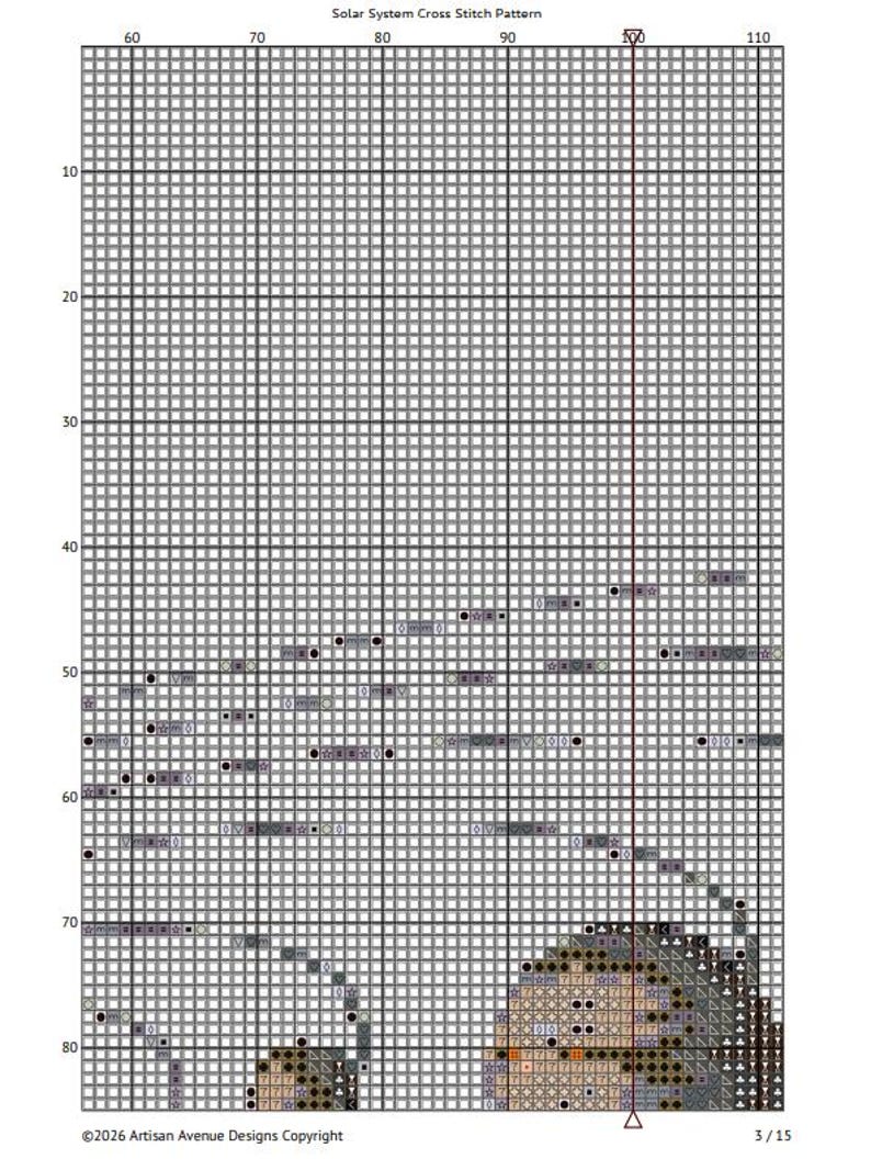 Solar System Cross Stitch Pattern, Planets Embroidery Chart, Space ...