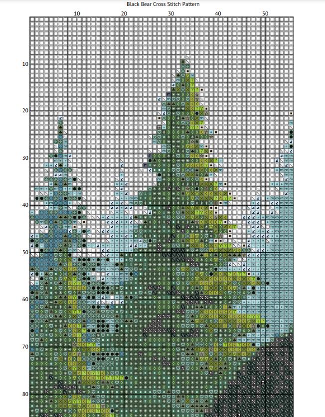 Black Bear Cross Stitch Pattern PDF, Woodland Animal Cross Stitch ...