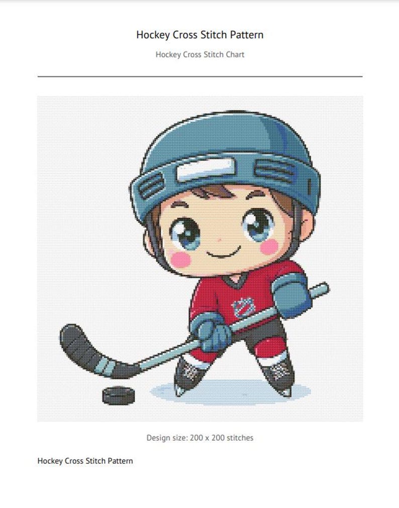 Hockey Cross Stitch Pattern PDF Download, Hockey Cross Stitch Kit ...