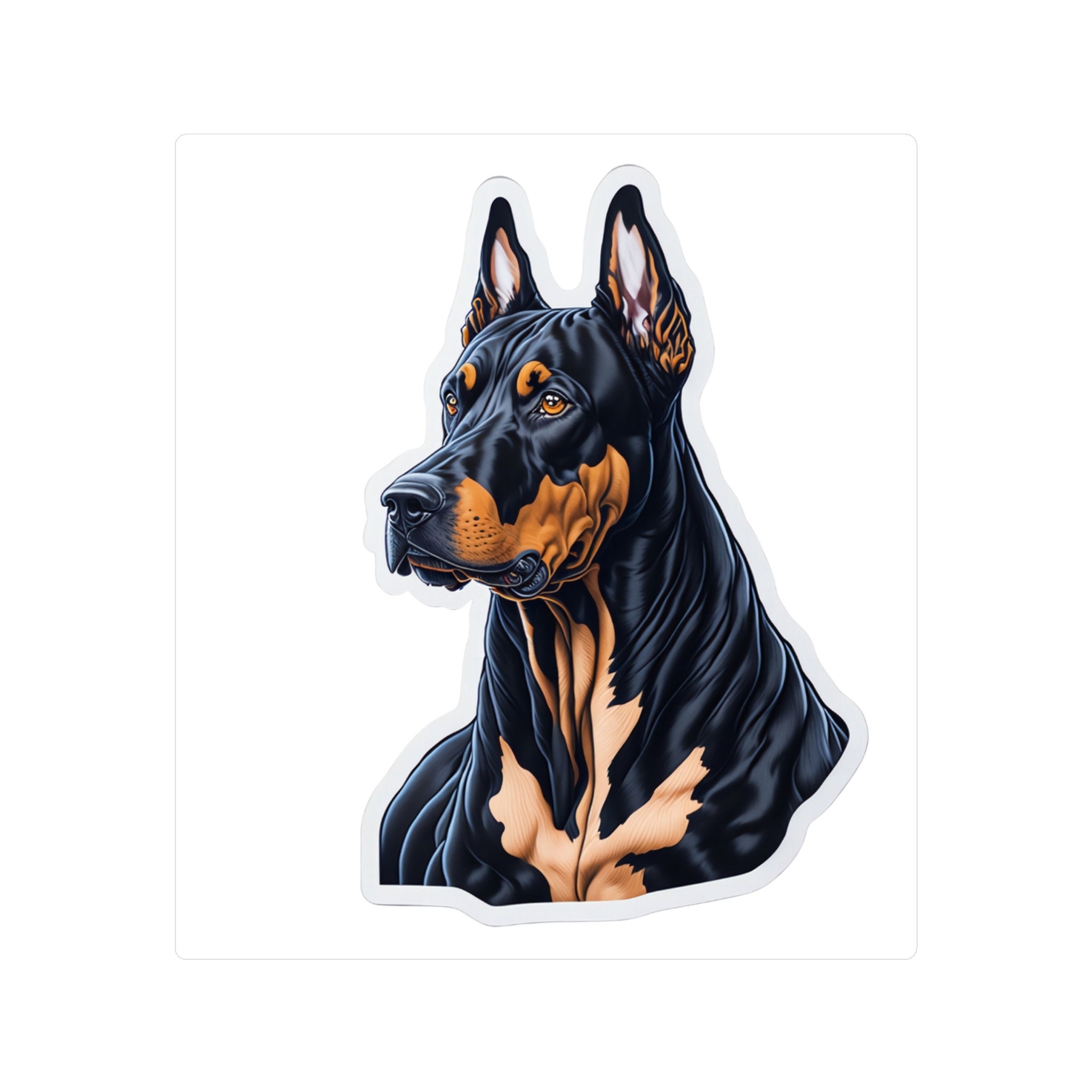 Doberman Vinyl Decal, Doberman Waterproof Decal, Doberman Sticker ...