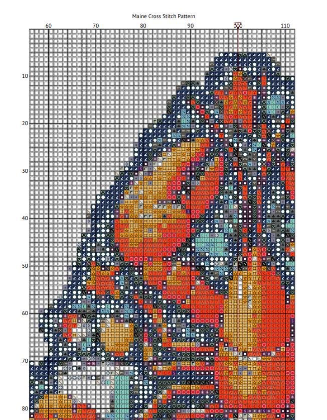 Maine Map Cross Stitch Pattern, Coastal Embroidery (PDF Pattern) - Etsy