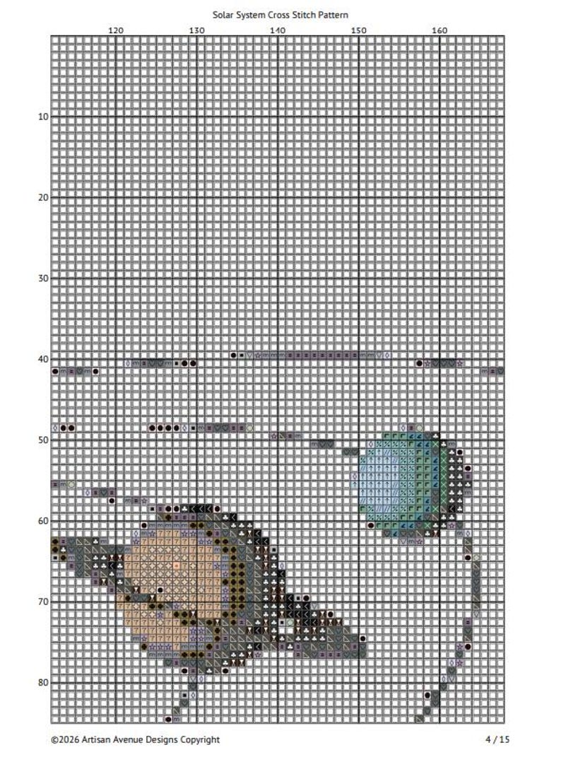 Solar System Cross Stitch Pattern, Planets Embroidery Chart, Space ...