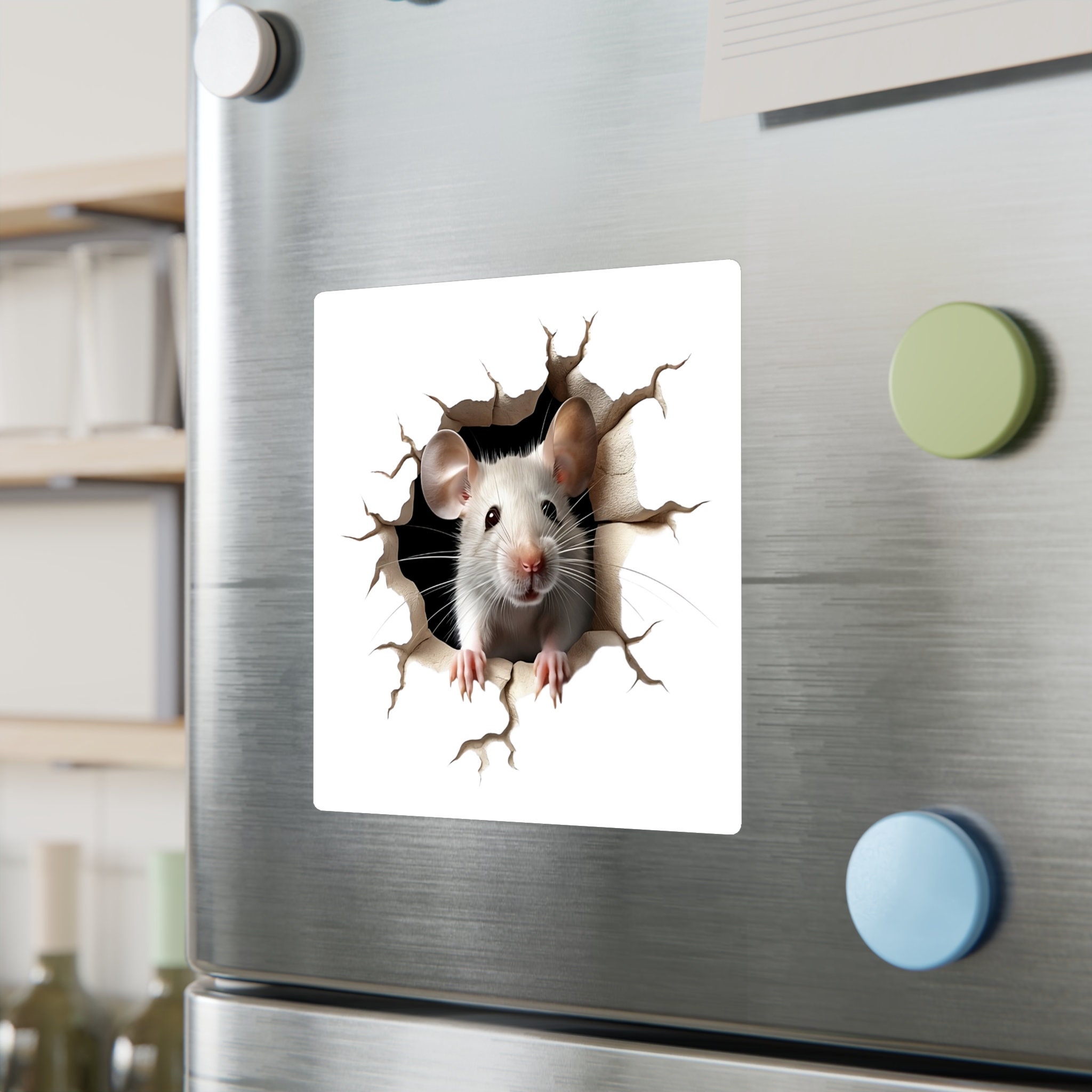 3D Mouse Sticker, Mouse Hole Stickers, Mouse in Wall Sticker, Mouse in ...