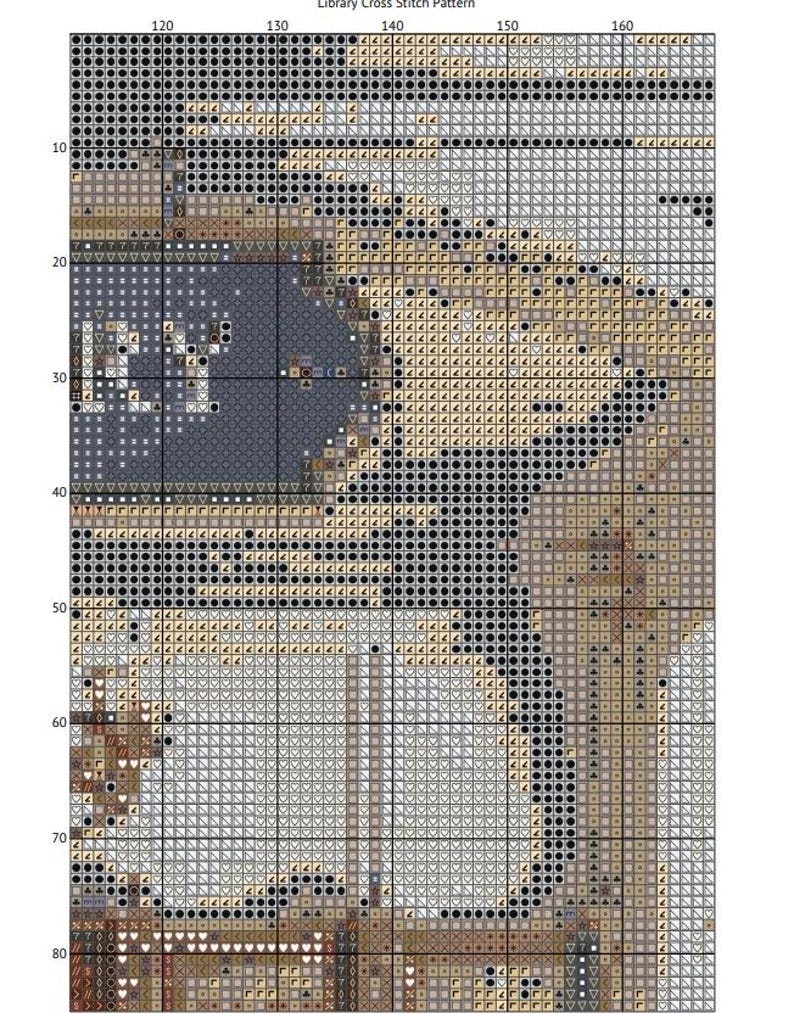 Library Cross Stitch Pattern PDF, Book Lover Embroidery Design, Instant ...