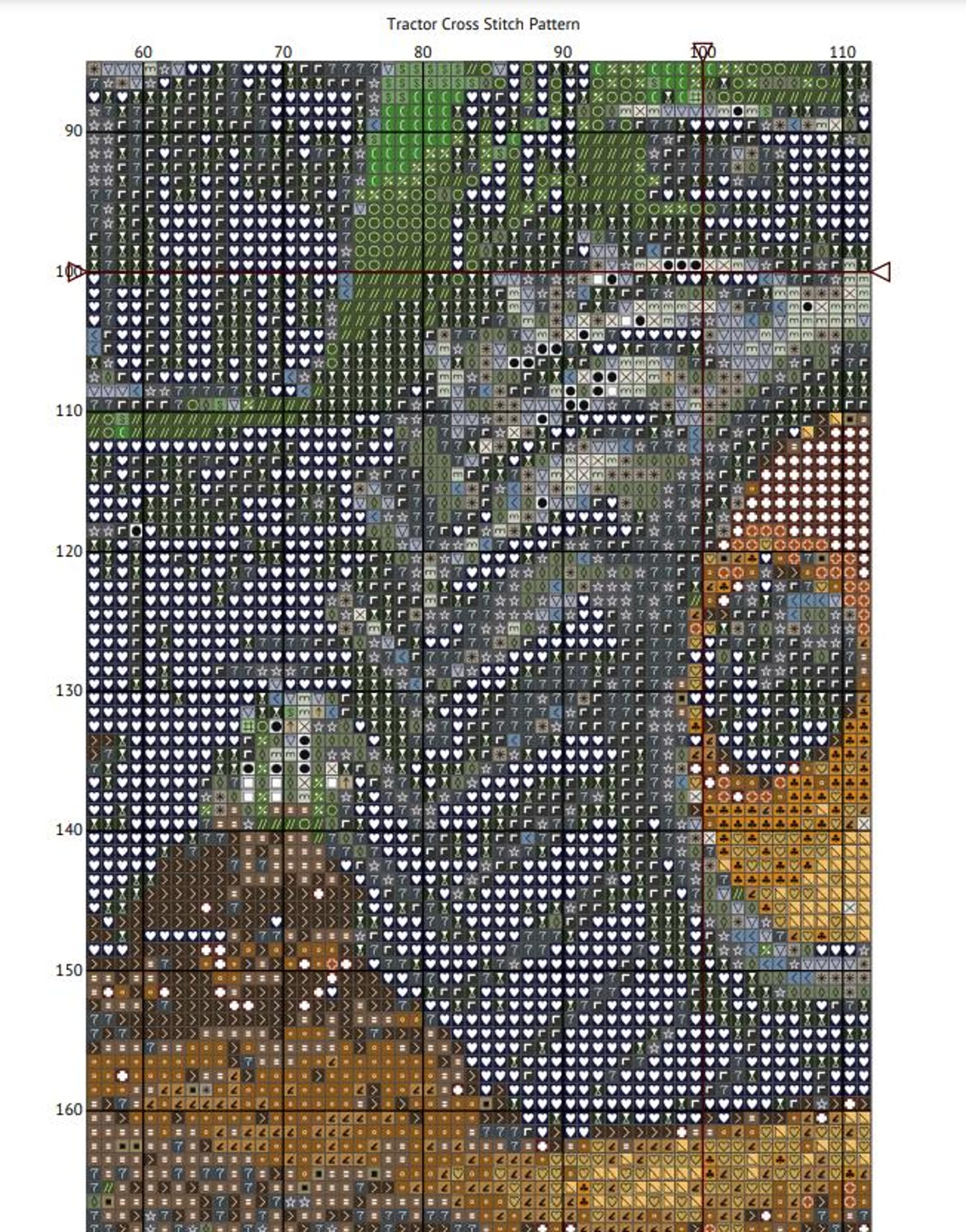 Tractor Cross Stitch Pattern PDF, Instant Digital PDF Download, Farm ...