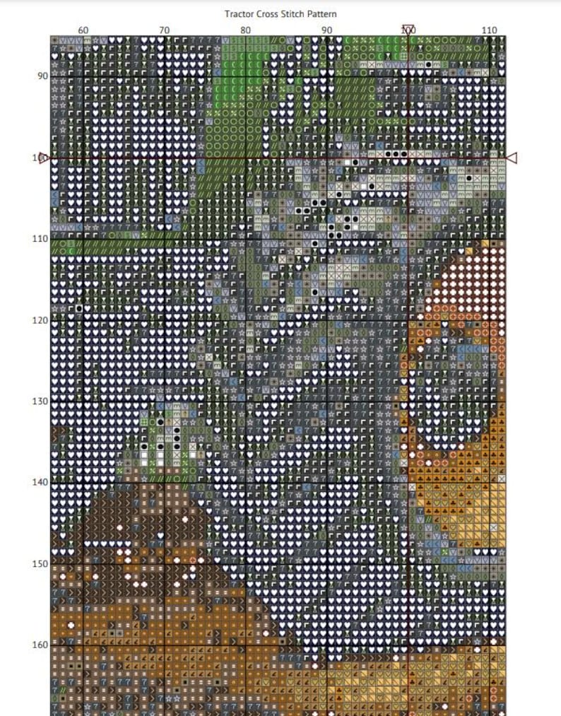 Tractor Cross Stitch Pattern PDF, Instant Digital PDF Download, Farm ...