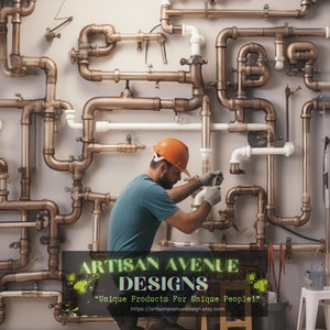 Plumber Tumbler PNG Wrap, Plumbing Piping Design (digital Download) - Etsy