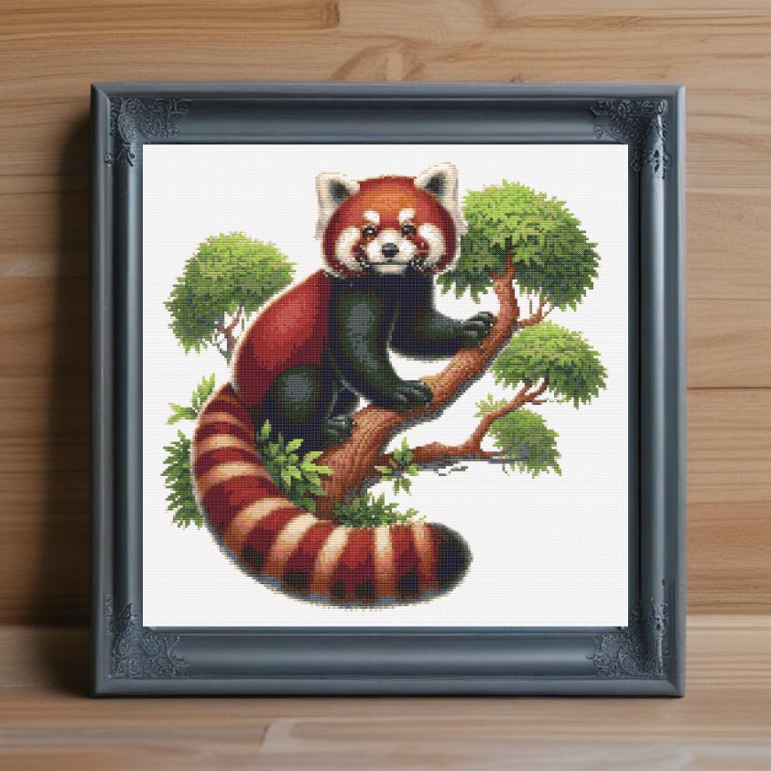 Red Panda Cross Stitch Pattern, Animal Embroidery (PDF Download - Etsy