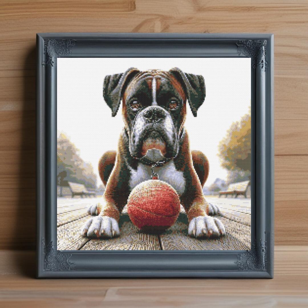 Boxer Dog Portrait Cross Stitch Pattern, Pet Embroidery (PDF Pattern ...